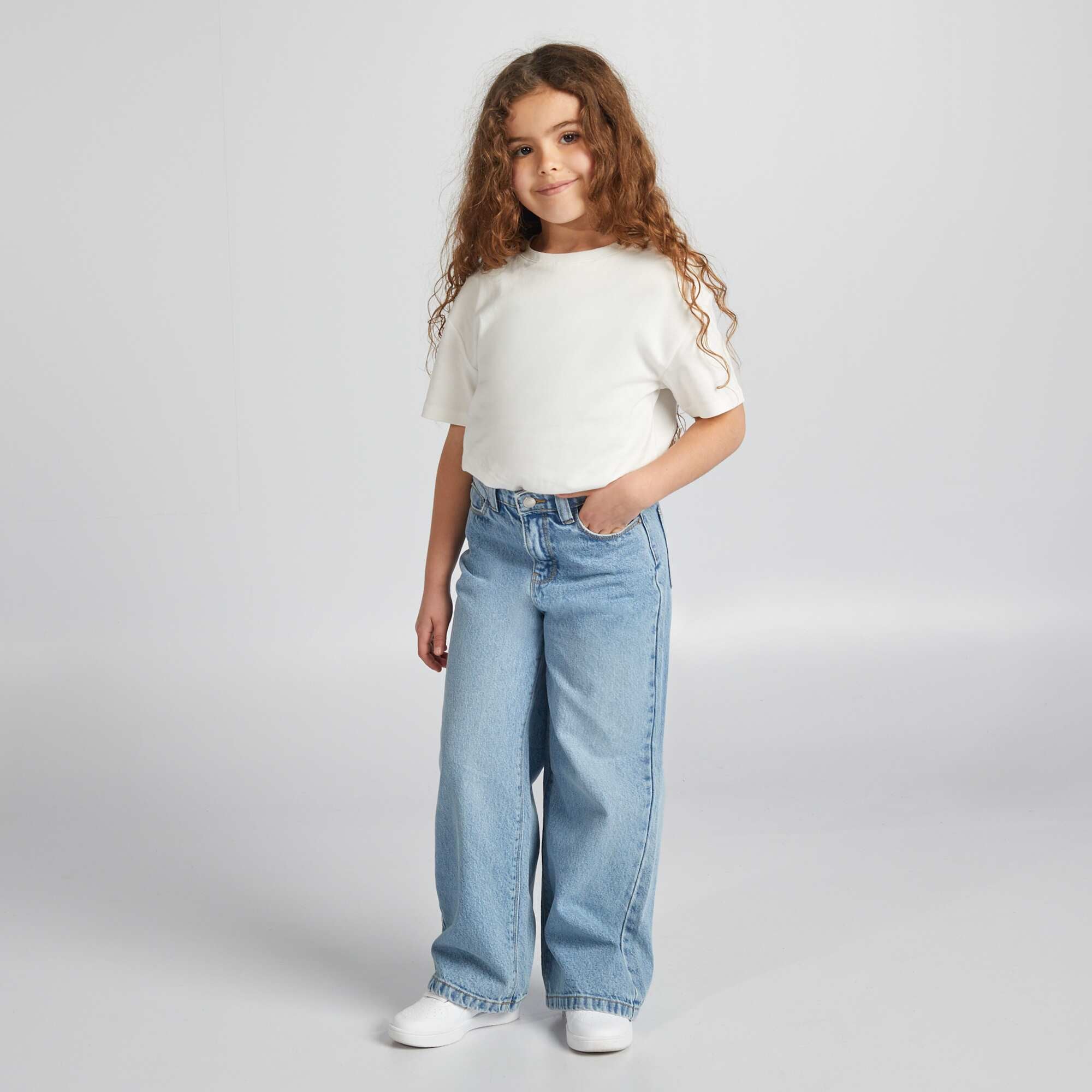 Buy Wide-Leg Trousers Blue for Girls | Kiabi UAE