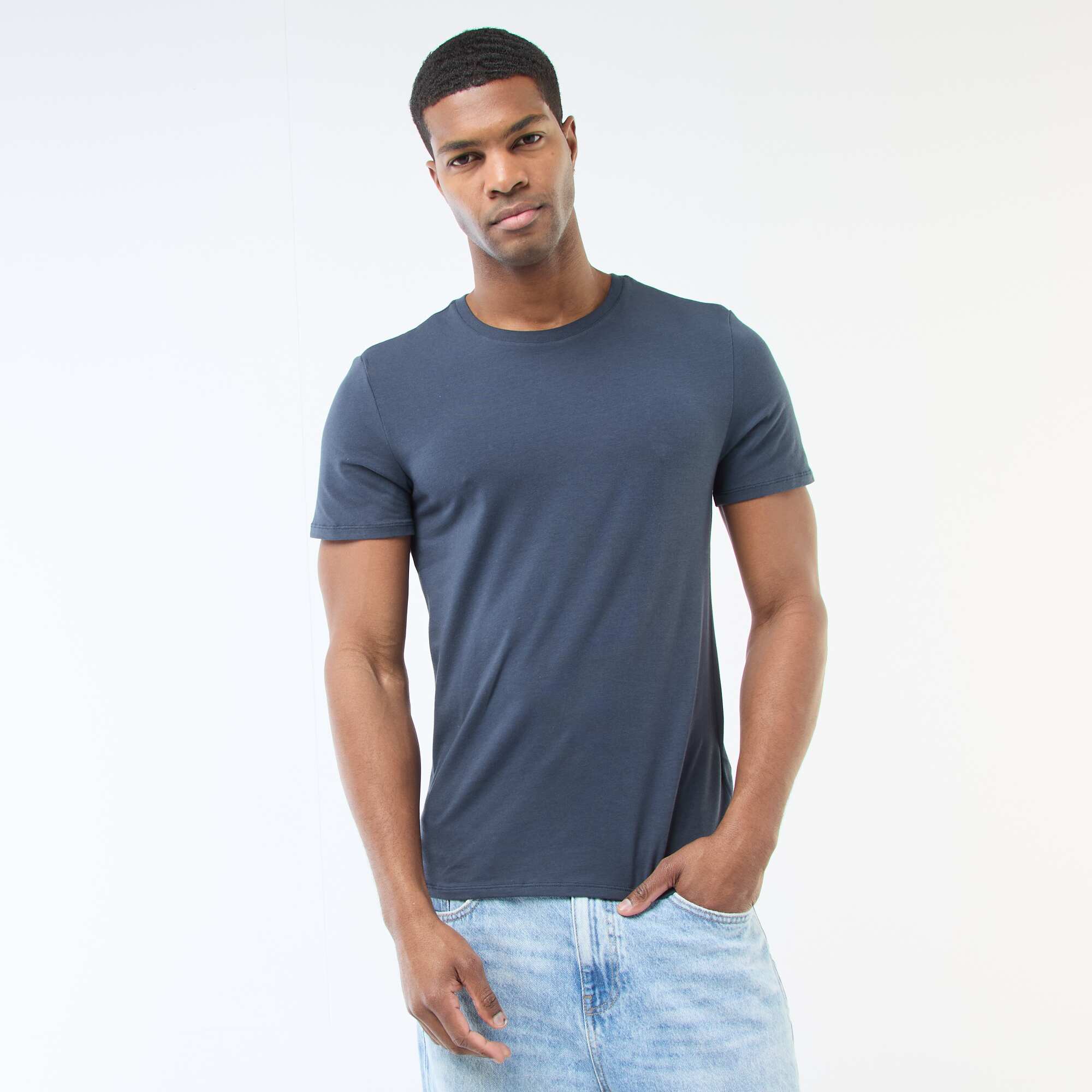 Plain T-shirt - Slim fit BLUE – Kiabi