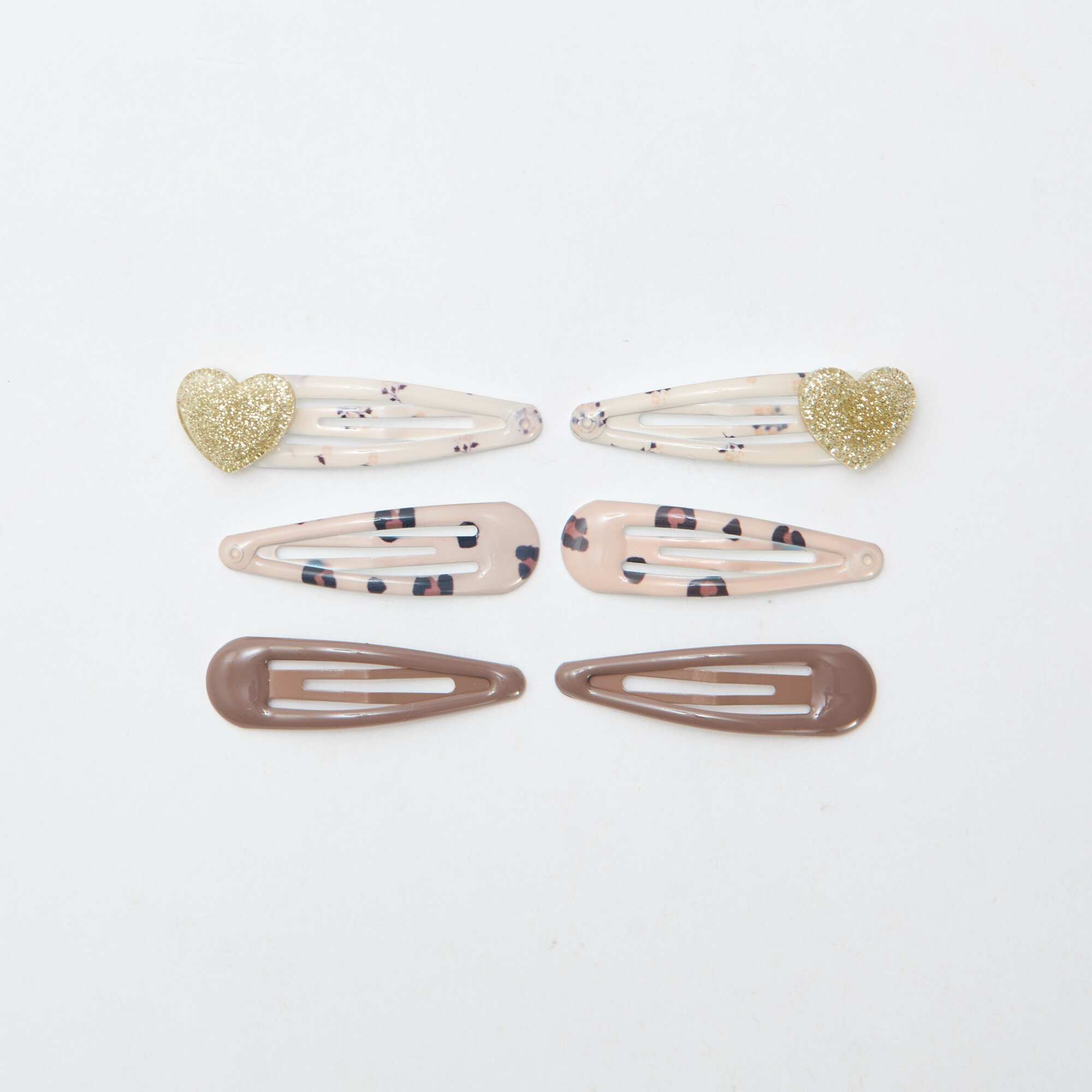 Pack of 6 snap hair slides BROWN – Kiabi