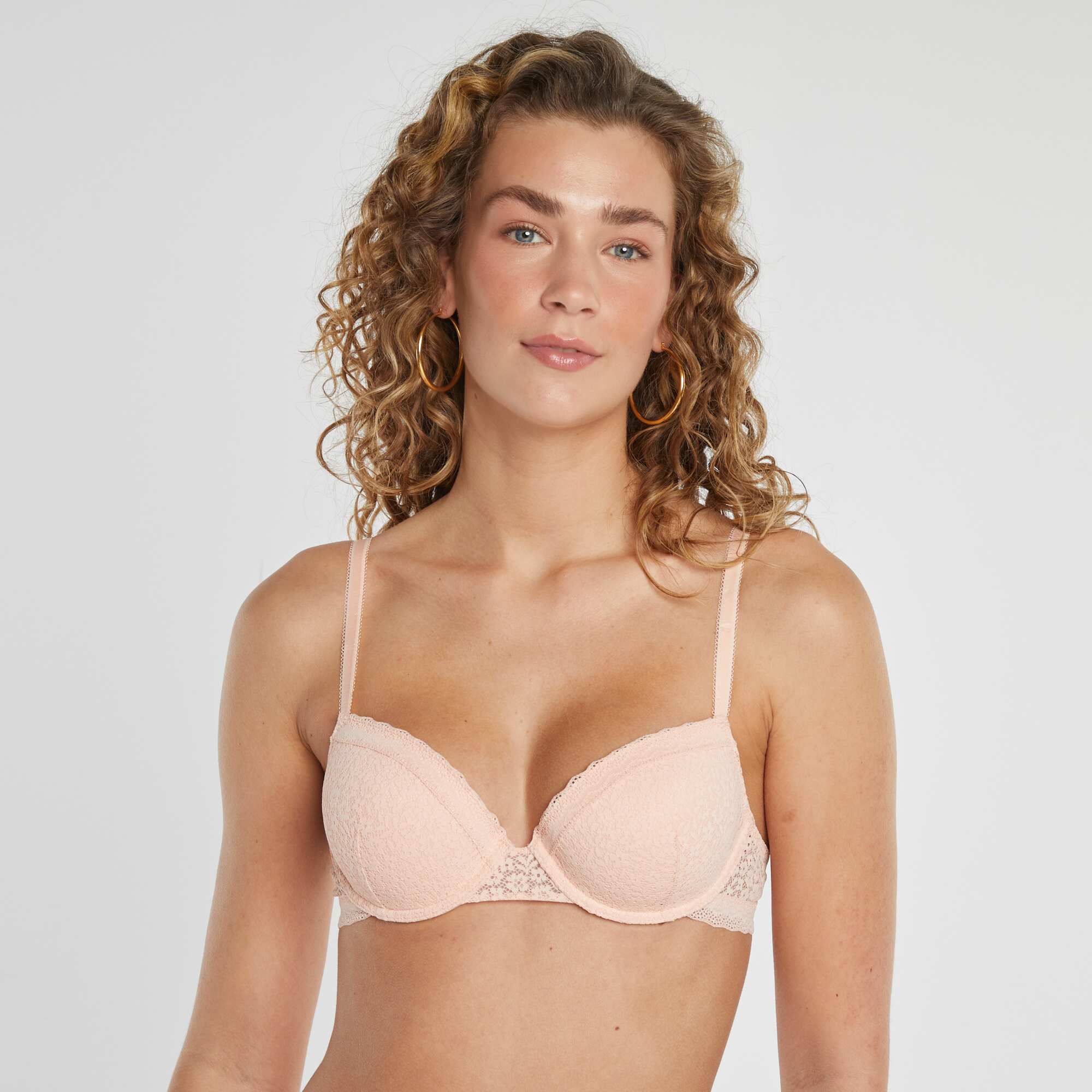 Lace demi-cup bra PINK – Kiabi