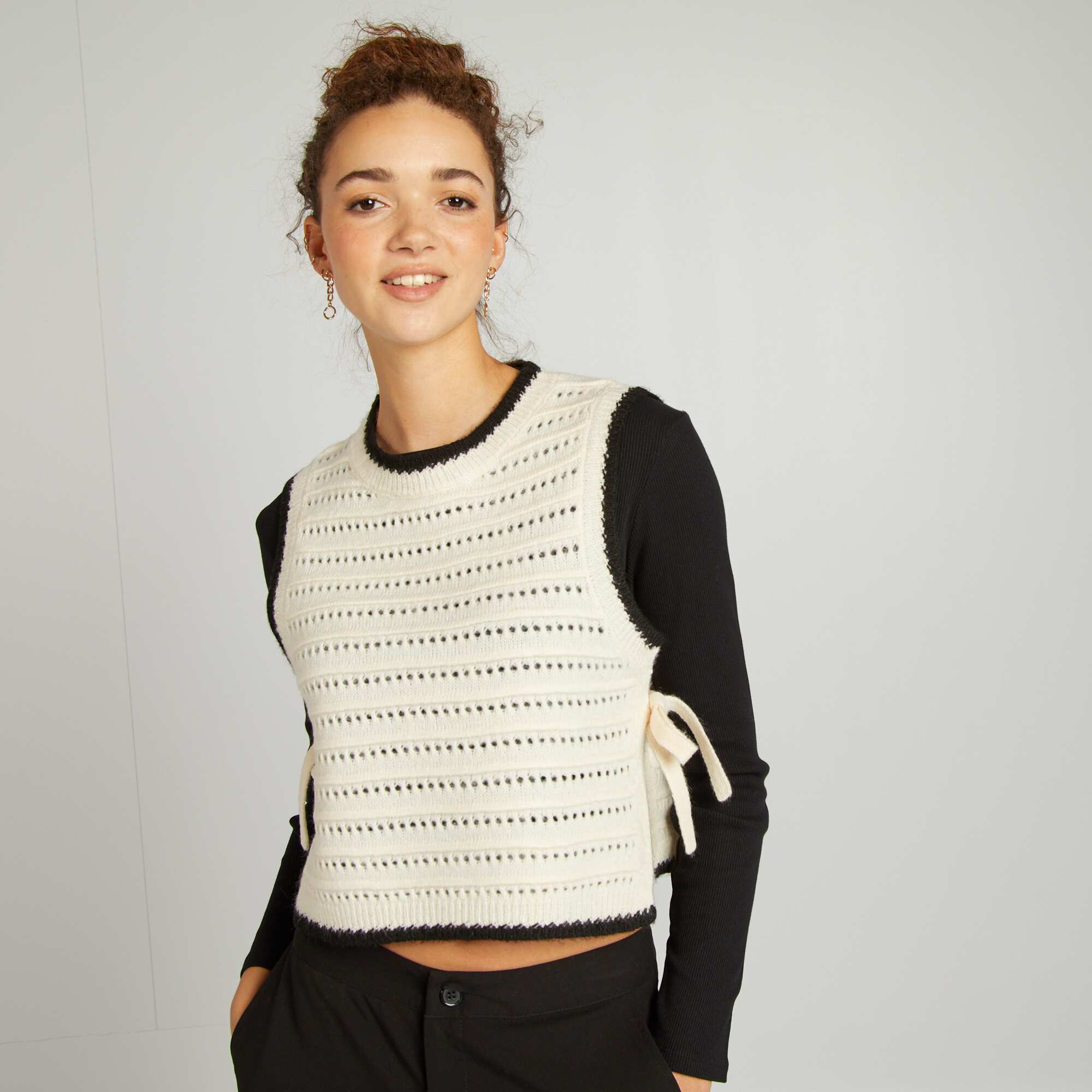 Shop Two-Tone Tank Top White for Women - Kiabi UAE