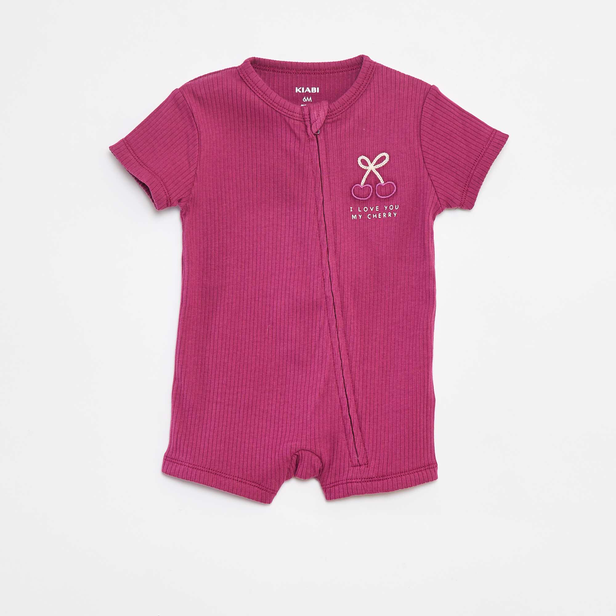 A lightweight zip-up sleepsuit with short sleeves PINK – Kiabi