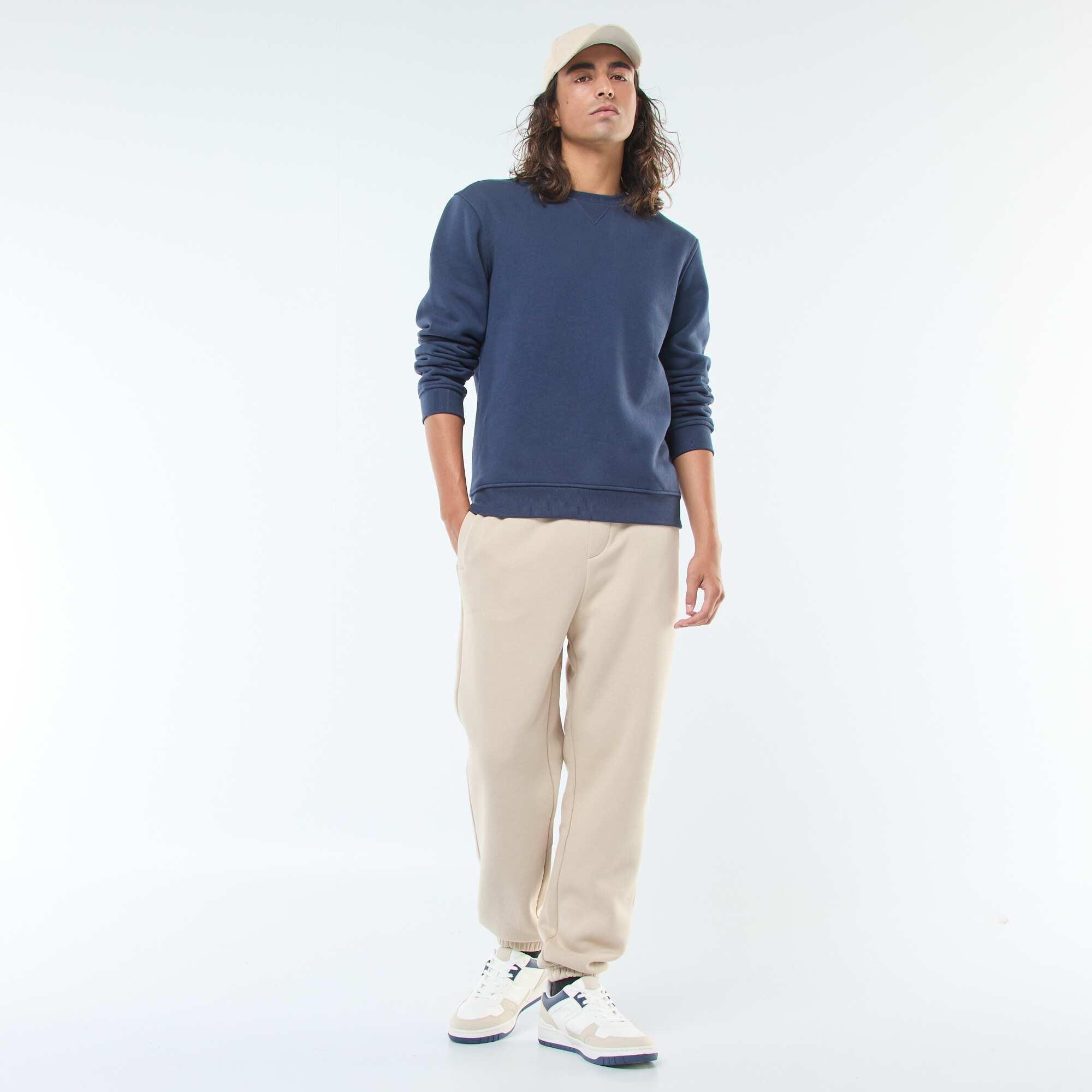 Plain joggers with drawstrings at the waist BEIGE – Kiabi
