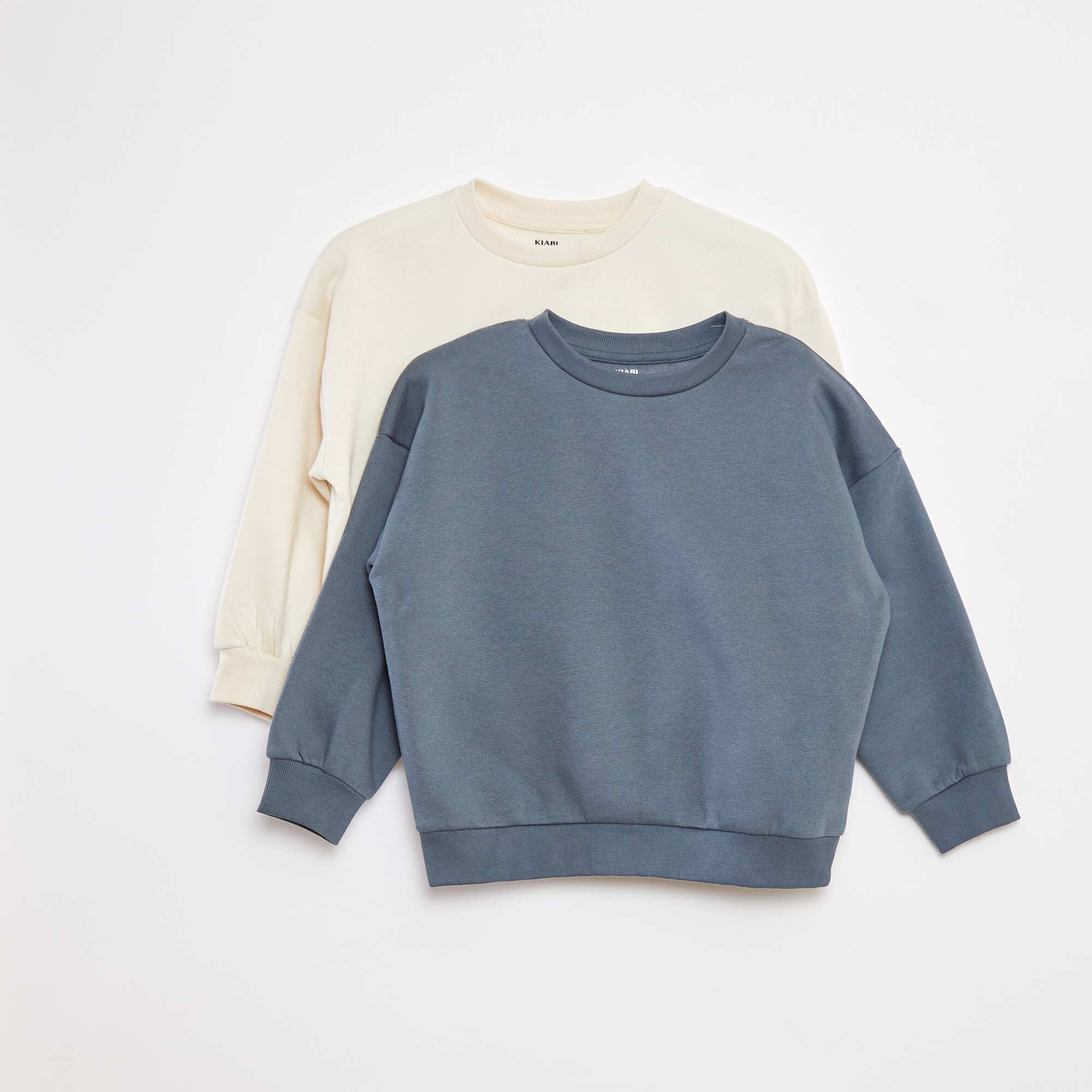 Set of 2 plain sweatshirts BLUE – Kiabi