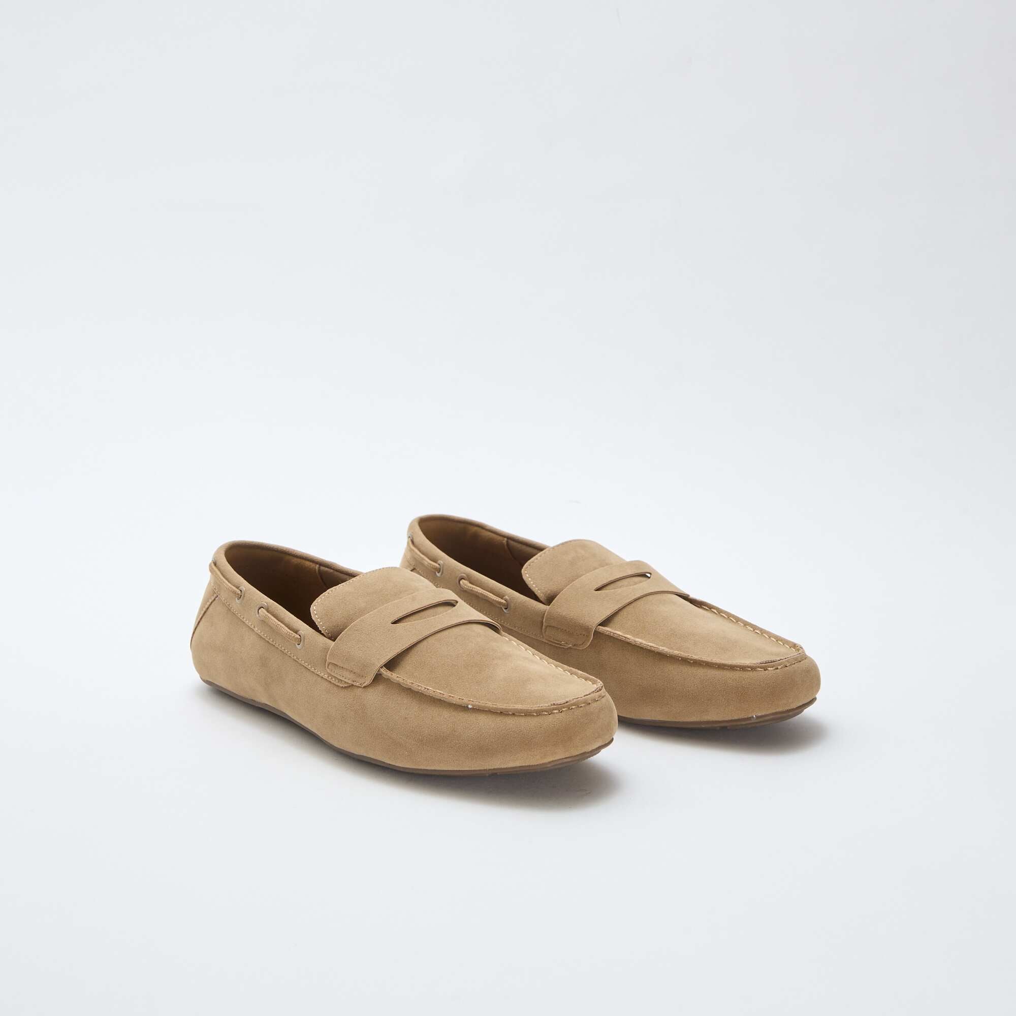 Suede-Effect Boat Moccasins BEIGE – Kiabi