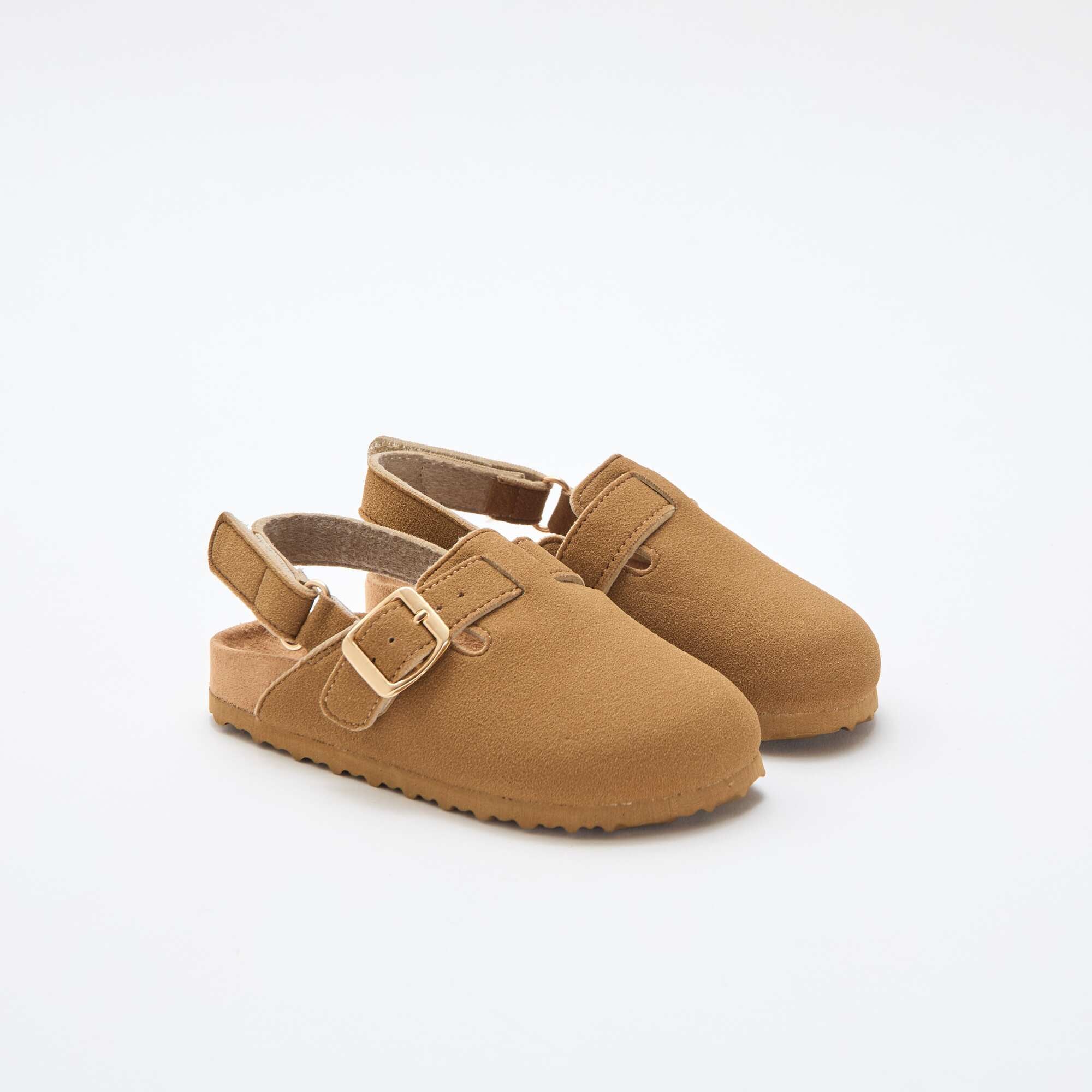 Suedette Clogs with Hook and Loop Fastener BROWN – Kiabi