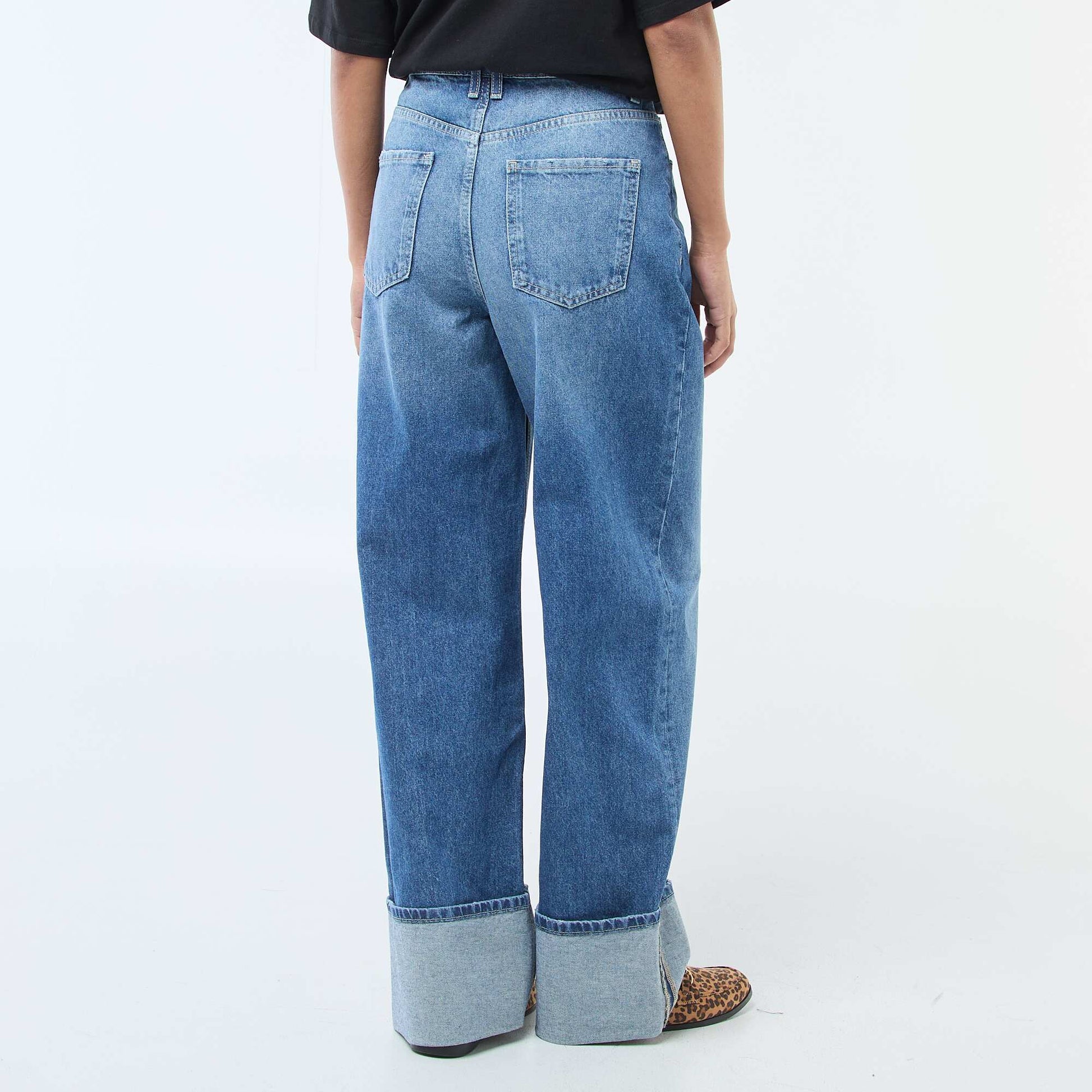 Regular jeans / standard waist with wide cuffs BLUE – Kiabi