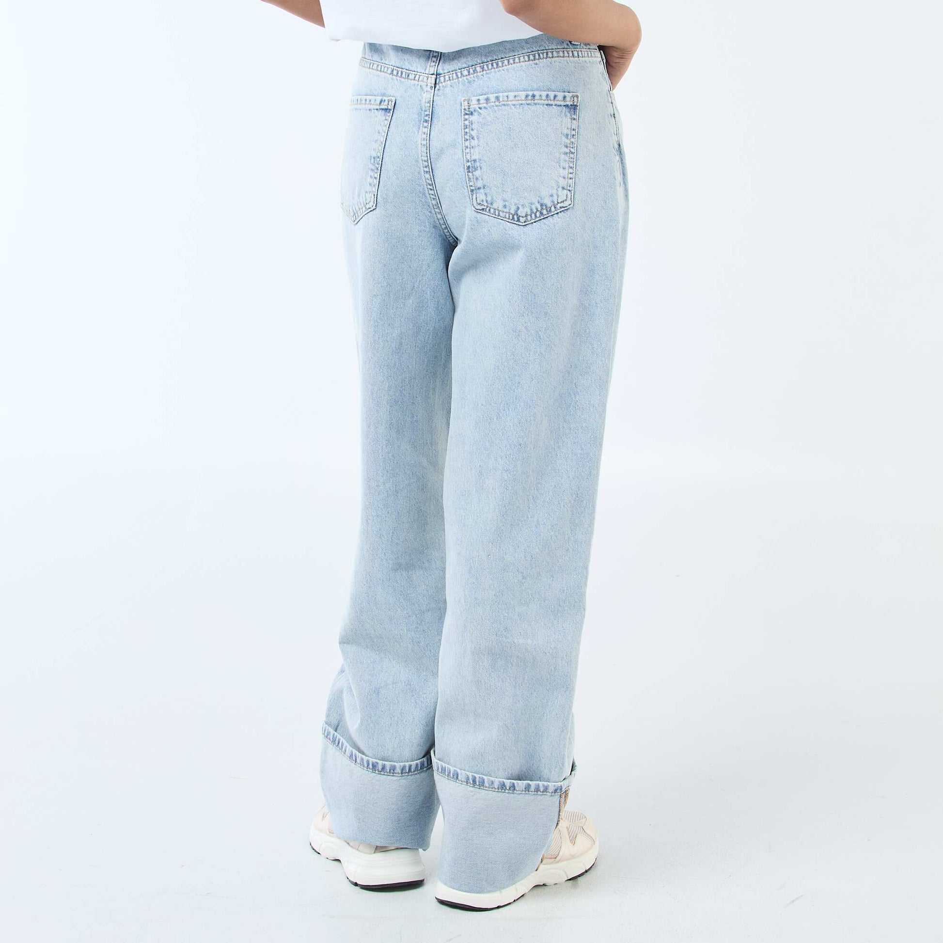 Regular jeans / standard waist with wide cuffs BLUE – Kiabi